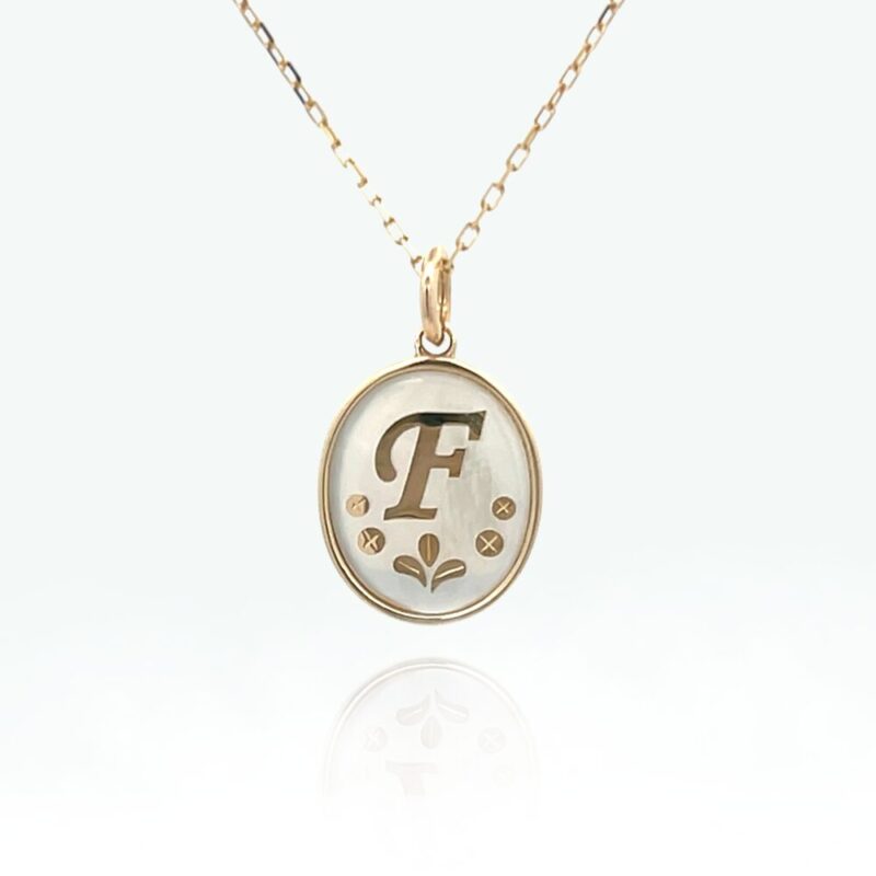 K10 象嵌イニシャルペンダント | Fruor(フルオル)